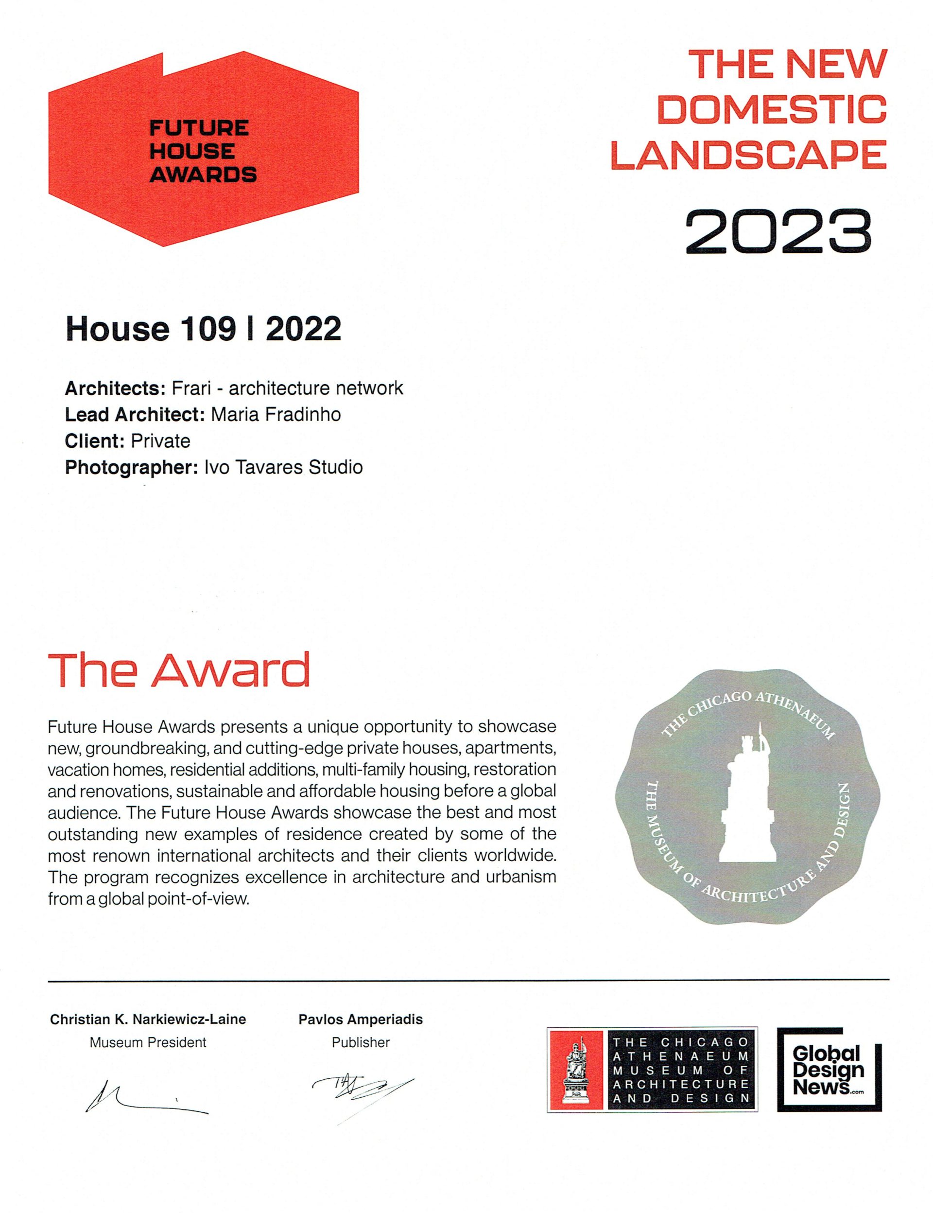 Winner – Future House Awards 2023 – House 109